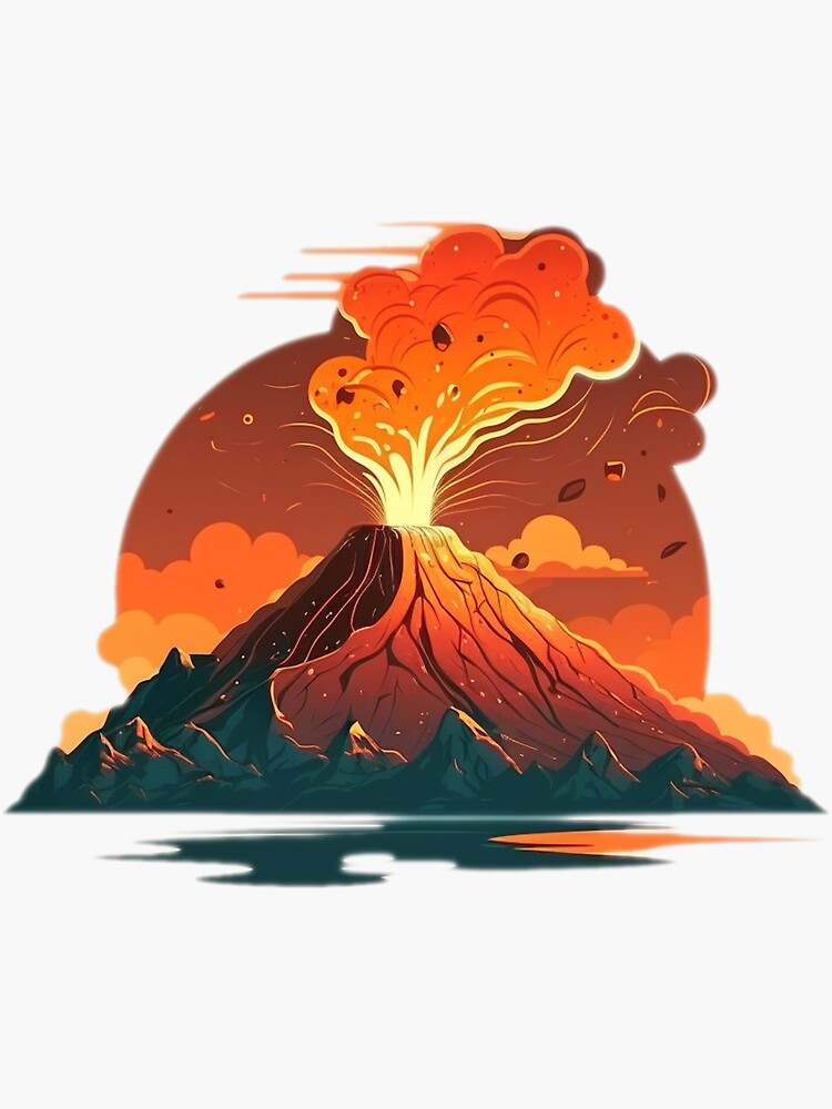 "Erupting Volcano" Sticker for Sale by jagstore | Redbubble