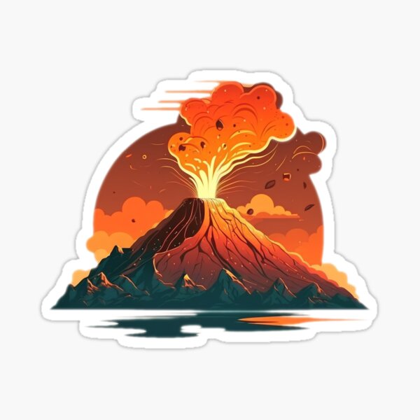 "Erupting Volcano" Sticker for Sale by jagstore | Redbubble