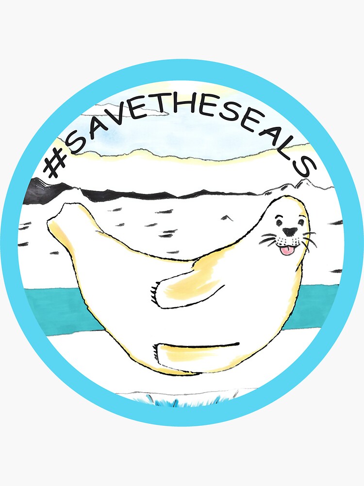 "Save the Seals!" Sticker for Sale by geekartbyzentner | Redbubble