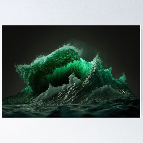 "Tsunami wave in colorful and contrasting color shades. AI generated ...