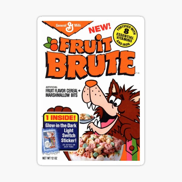 "Vintage Fruit Brute Cereal Box " Sticker for Sale by estellef | Redbubble
