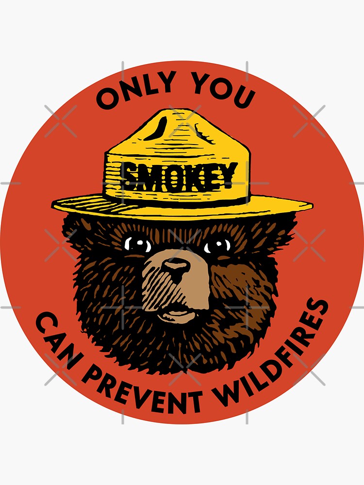 "Classic Vintage Smokey Bear" Sticker for Sale by RoadTrain1966 | Redbubble