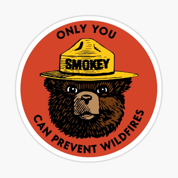 "Classic Vintage Smokey Bear" Sticker for Sale by RoadTrain1966 | Redbubble