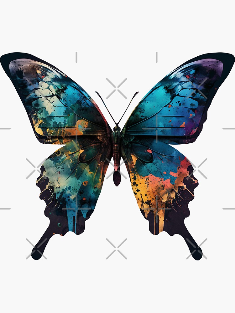 "Paint Splatter Butterfly" Sticker for Sale by TheJadeCat | Redbubble