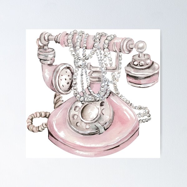 "Coquette Vintage Telephone" Poster for Sale by GlowinUp Shop | Redbubble