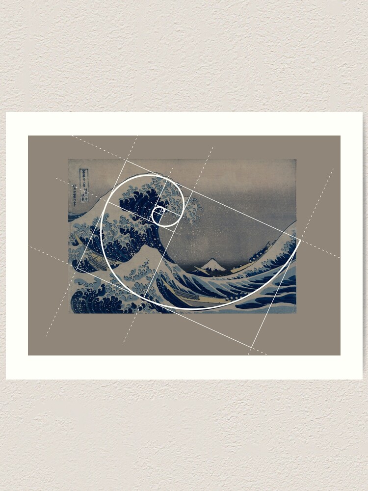 "Hokusai Meets Fibonacci" Art Print by SymbolGrafix | Redbubble