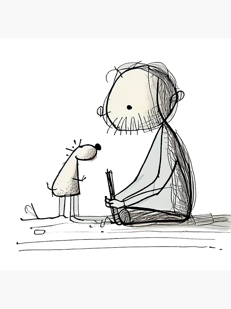 "stick figures man and his dog" Sticker for Sale by cooeeman | Redbubble