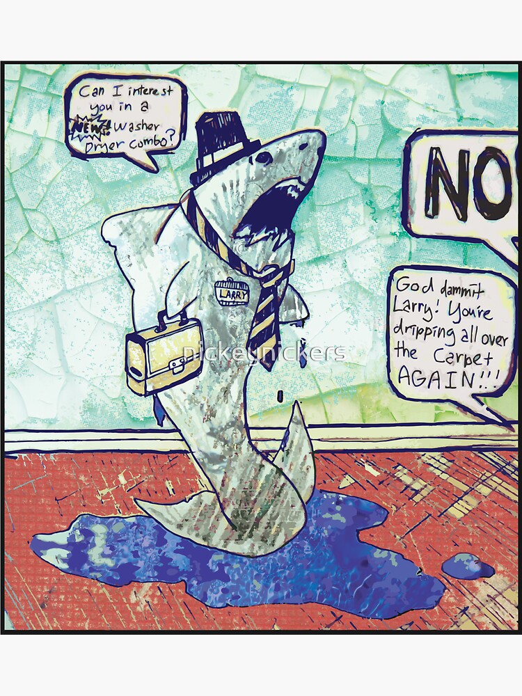 "Larry the Shark" Sticker by nickeynickers | Redbubble
