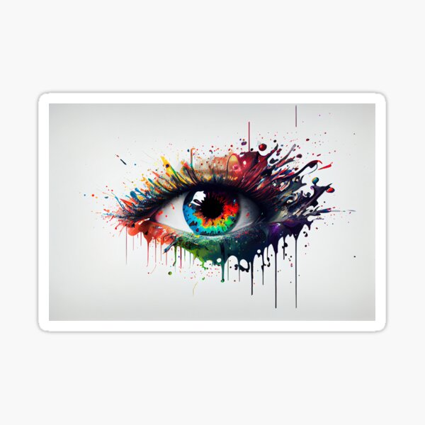 "Stylized Eye (Clear)" Sticker for Sale by DoublecrashArt | Redbubble