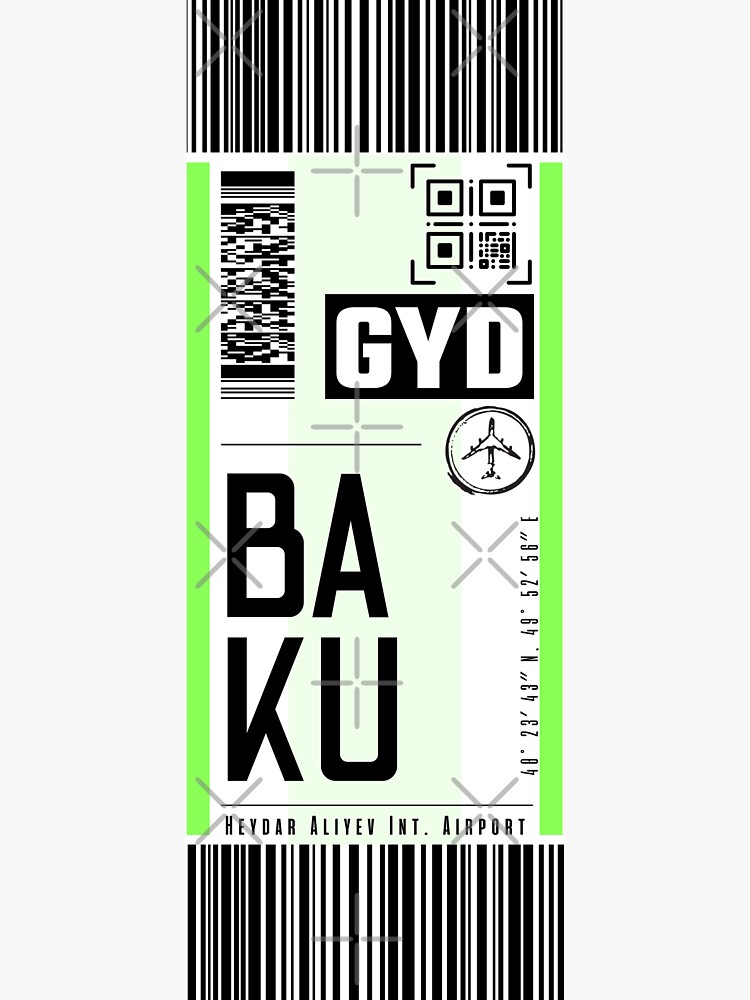 "BAKU GYD classic luggage tag stickers" Sticker for Sale by LeddsoDello ...