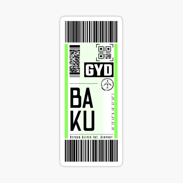 "BAKU GYD classic luggage tag stickers" Sticker for Sale by LeddsoDello ...
