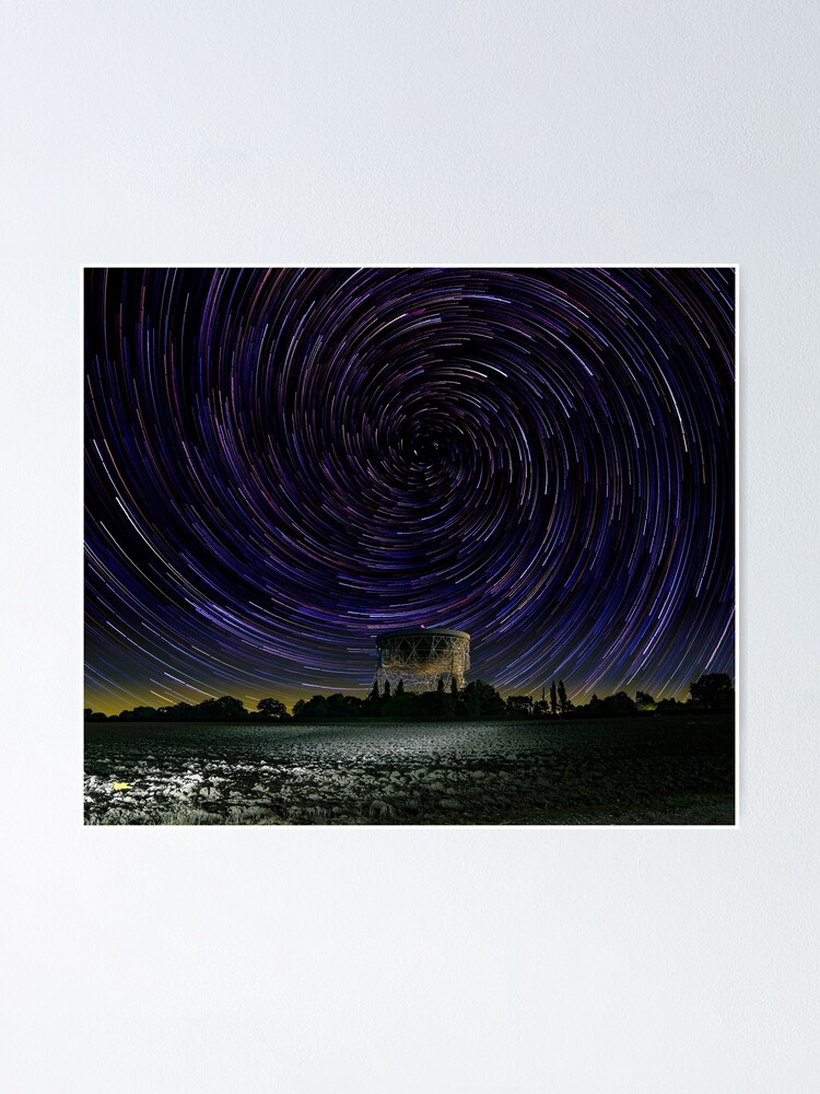 "Jodrell Bank Vortex Star Trails" Poster by DougieHaworth | Redbubble