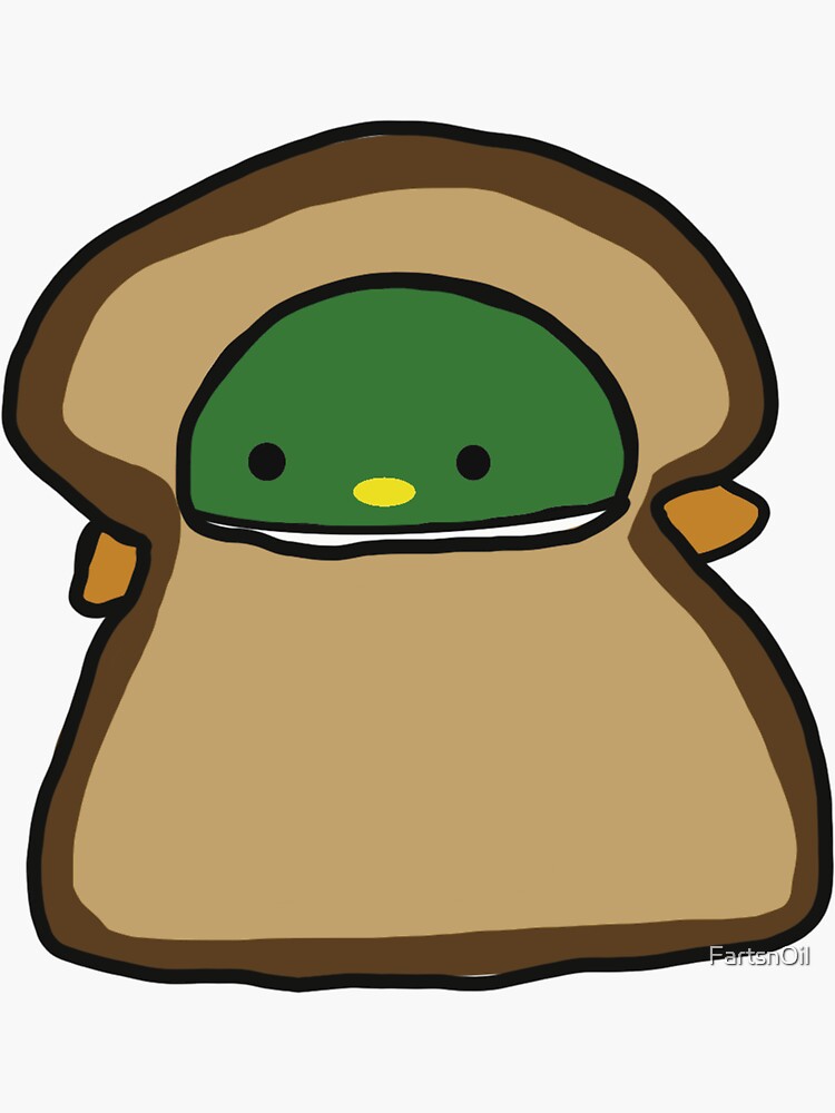 "Bread duck" Sticker for Sale by FartsnOil | Redbubble