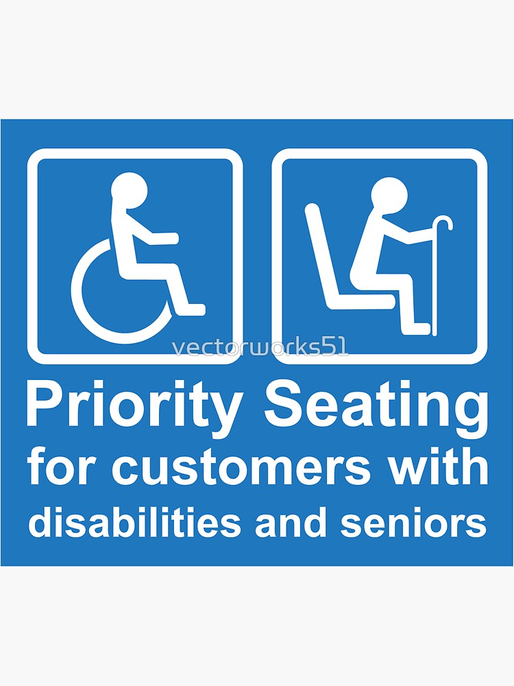 "Priority Seating For People with Disabilities" Sticker for Sale by ...