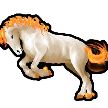 "Fire Red Horse" Sticker for Sale by HurleyBurleyArt | Redbubble