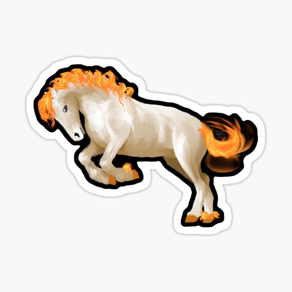 "Fire Red Horse" Sticker for Sale by HurleyBurleyArt | Redbubble