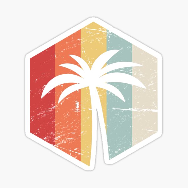 "Vintage Retro Vacation Palm Tree Icon" Sticker for Sale by ethandirks ...