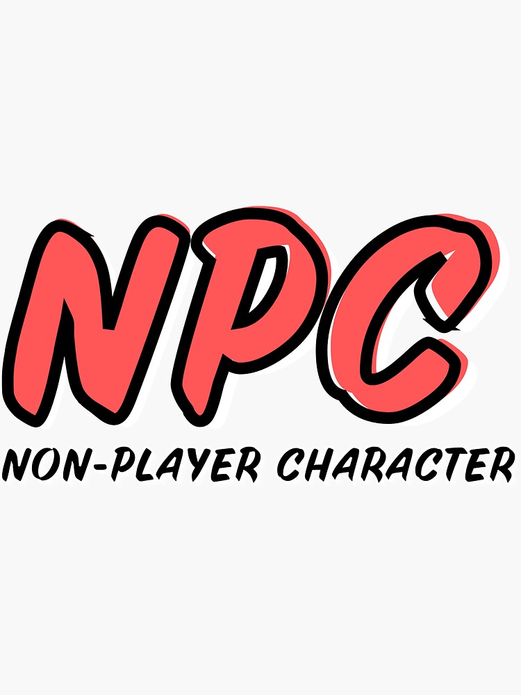 "NPC Non-Player Character Logo | Red" Sticker for Sale by domvito ...