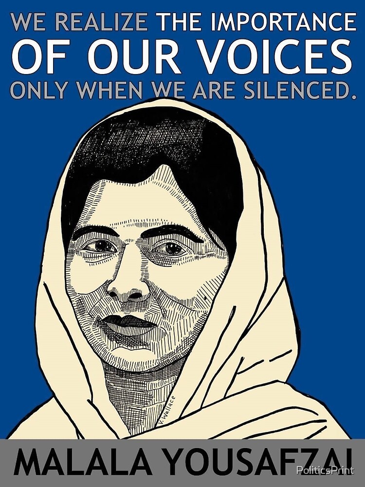 "Malala Yousafzai quote illustration" Poster for Sale by PoliticsPrint ...