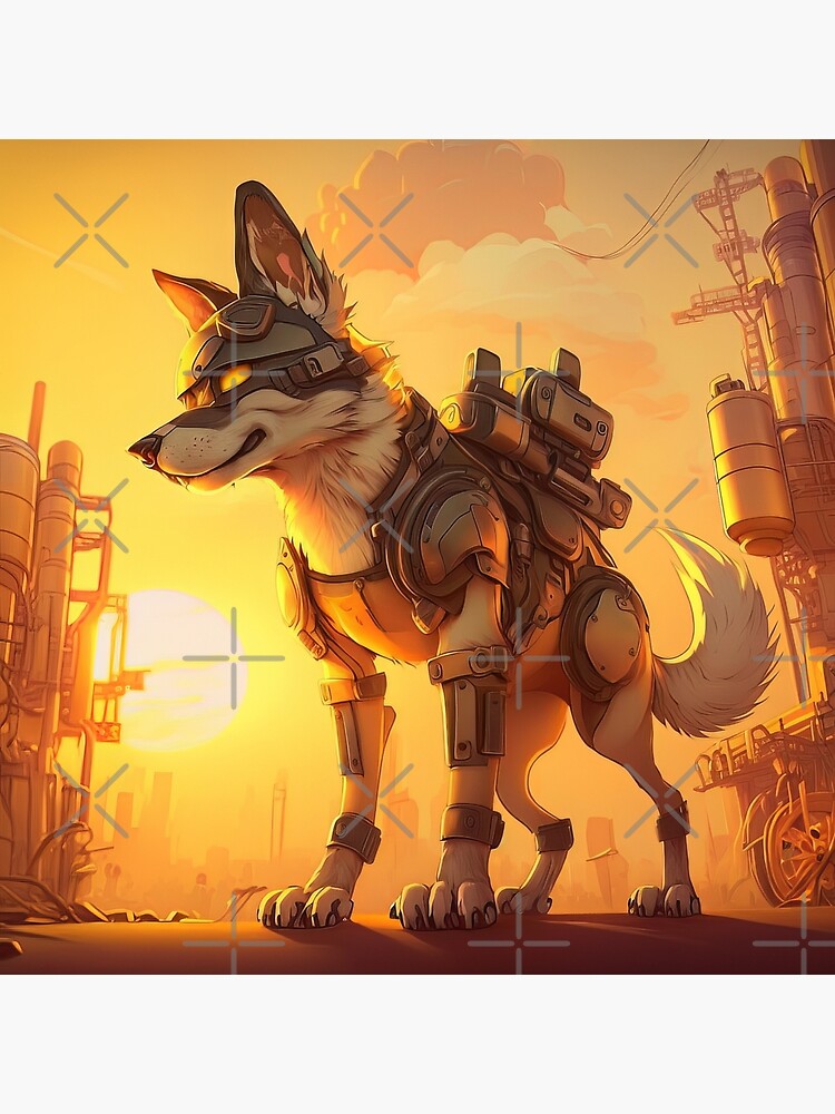 Cyberdog Cartoon Golden Hour Glow Premium Matte Vertical Poster sold by ...