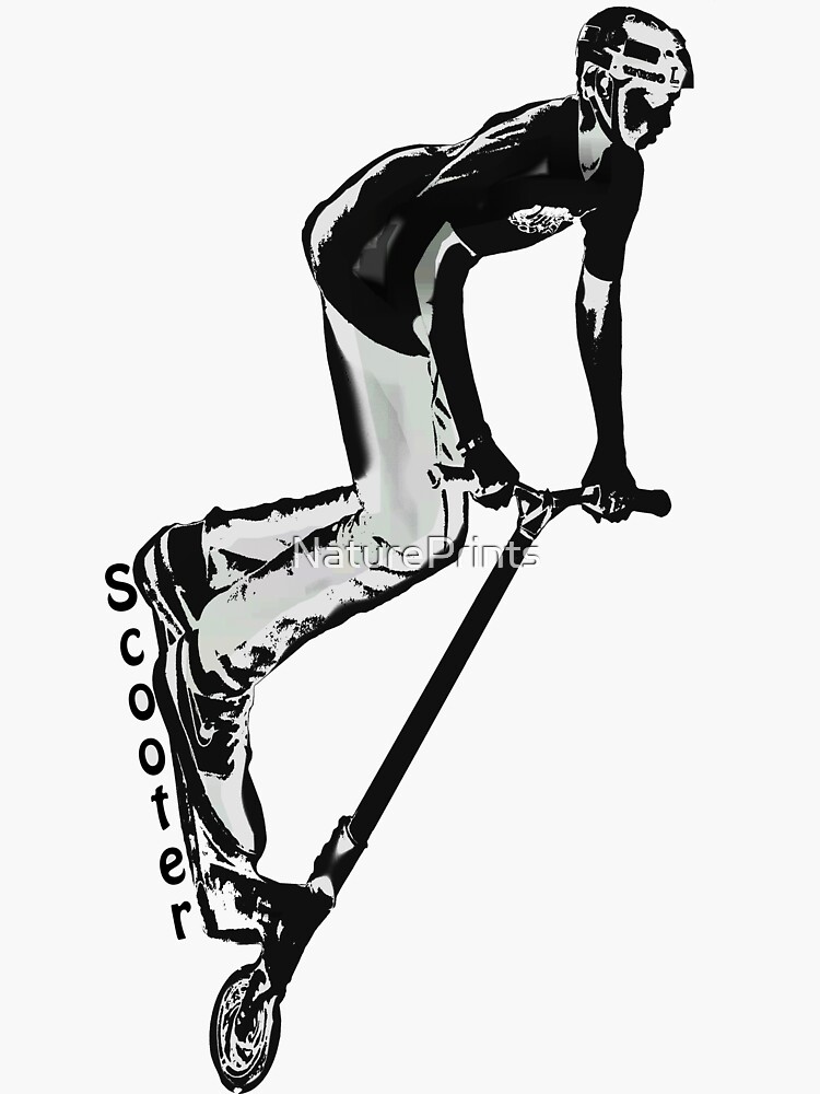 "Stunt Scooter Rider" Sticker by NaturePrints | Redbubble