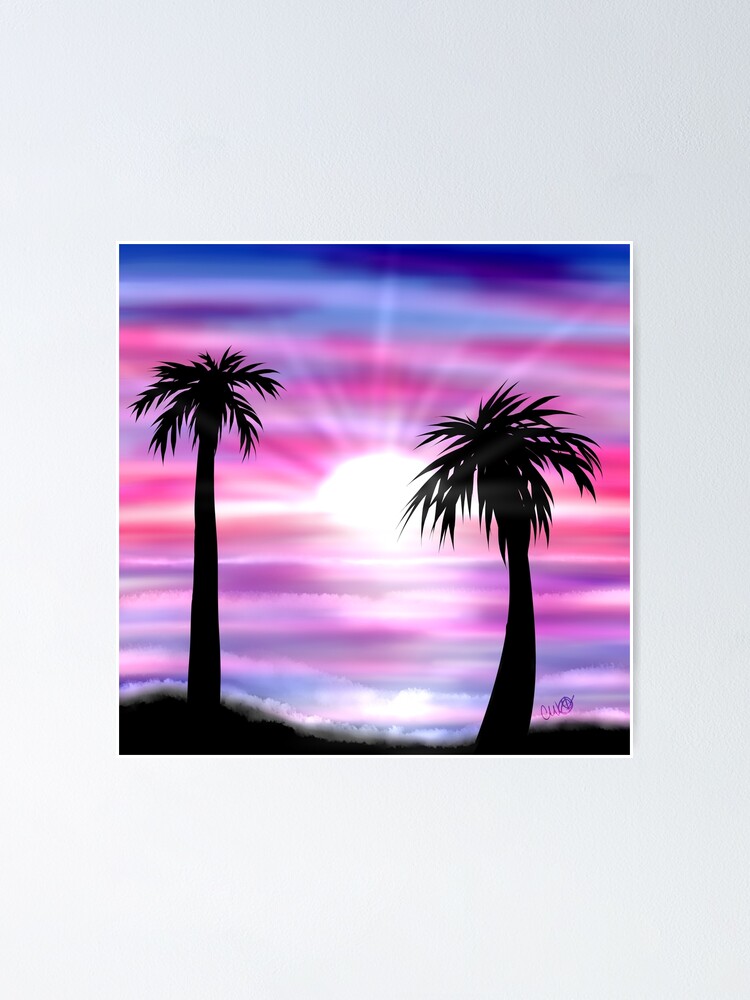 "Airbrush Sunset" Poster for Sale by mermaidpaints | Redbubble