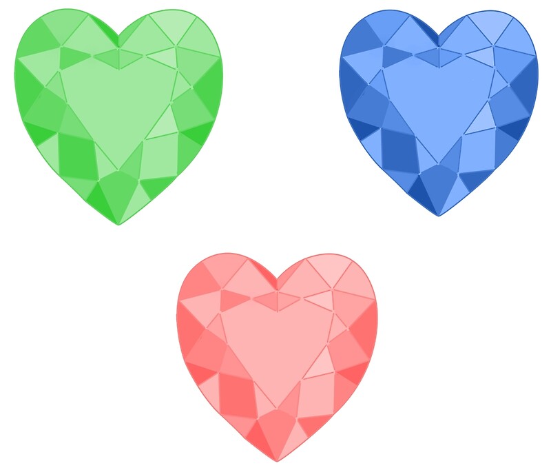 "Sugar Sugar Rune - Heart Rankings - Vert, Bleu and Rouge" by ...