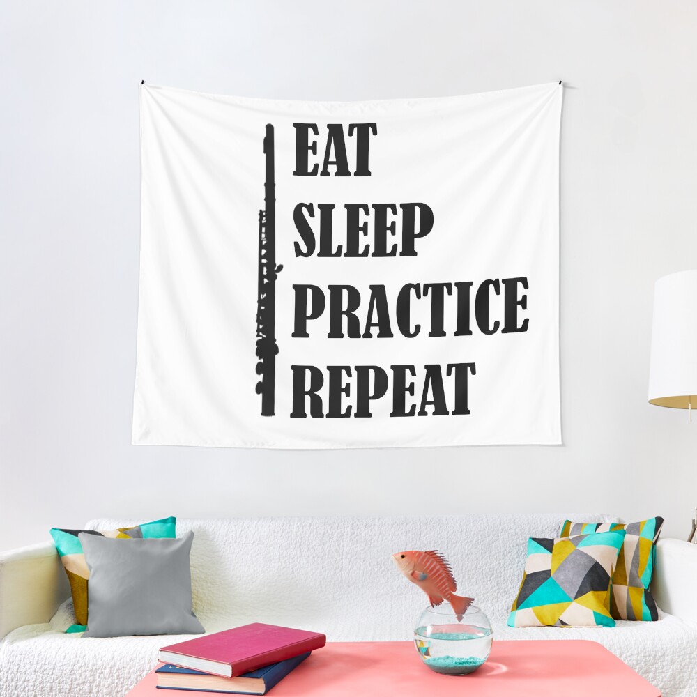 "Eat Sleep Practice Repeat: Flute" Tapestry for Sale by dweebcocreation ...