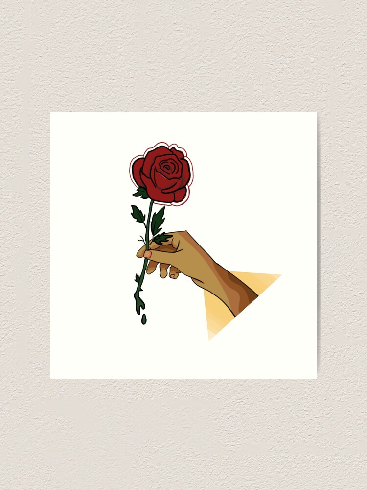 "Aesthetic Futuristic Rose in Hand" Art Print for Sale by newfonewhodis ...
