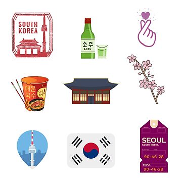 "Seoul South Korea Pack " Sticker for Sale by TheLilyPod | Redbubble