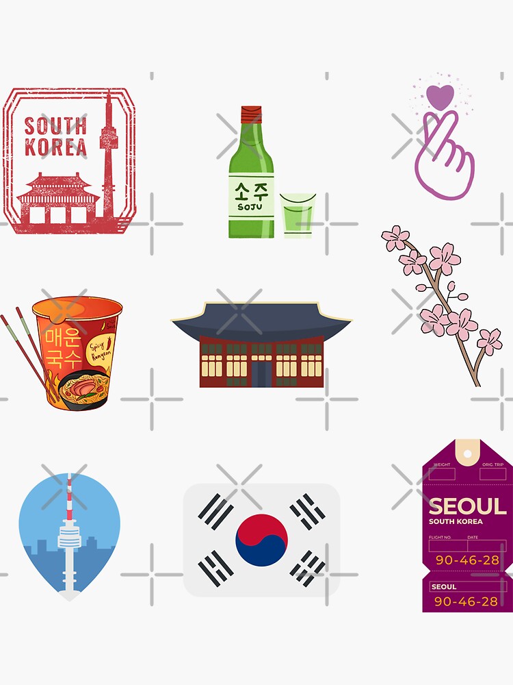 "Seoul South Korea Pack " Sticker for Sale by TheLilyPod | Redbubble