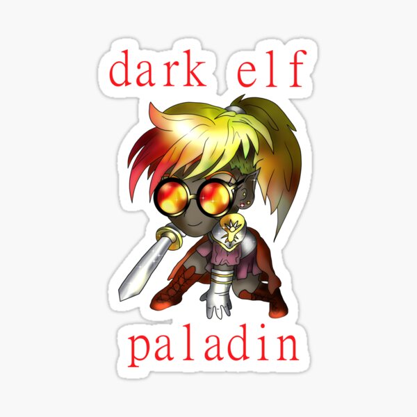 "chibi dark elf paladin" Sticker for Sale by CuisineCat | Redbubble