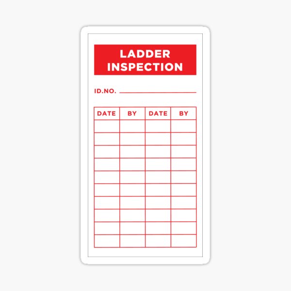"Ladder inspection tag" Sticker for Sale by Mqyou | Redbubble