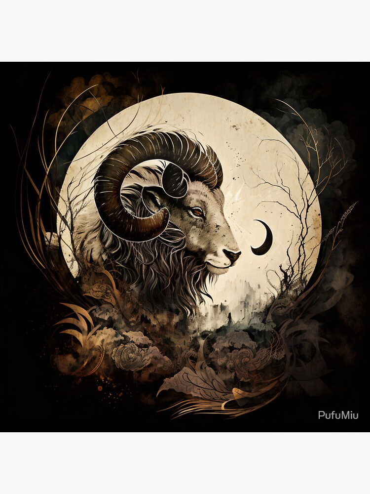 "Cool Zodiac Sign - Aries version3" Sticker for Sale by PufuMiu | Redbubble