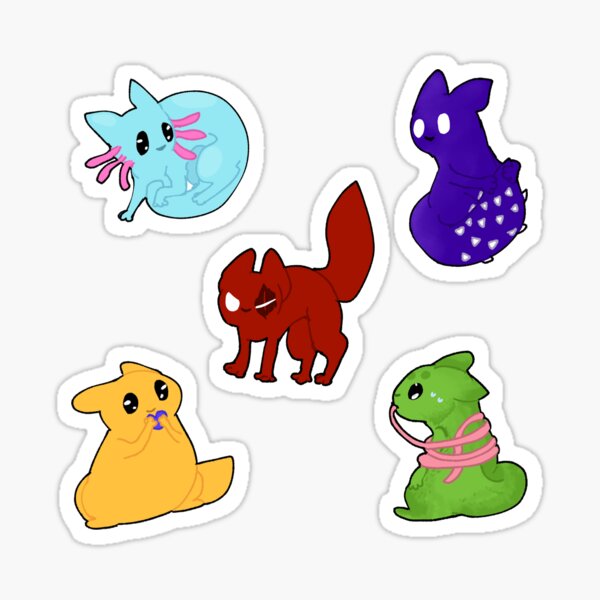 "Rain World Downpour slugcats" Sticker for Sale by HuskyCannot | Redbubble