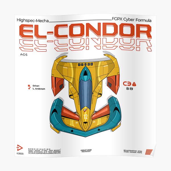 "Cyber Formula : AGS - El-Condor B-19 detailed illustration with urban ...