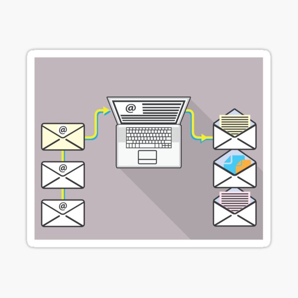 "Checking Email Laptop" Sticker by vectorworks51 | Redbubble