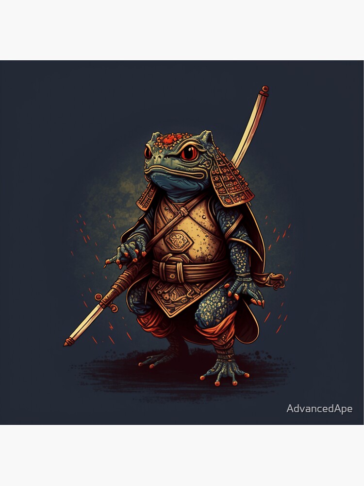 "Japanese Frog Samurai" Sticker for Sale by AdvancedApe | Redbubble