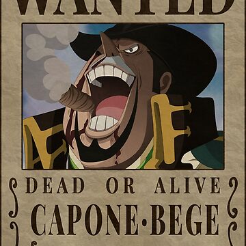 "Capone Bege Bounty One Piece Fire Tank Pirates Wanted Poster" Sticker ...