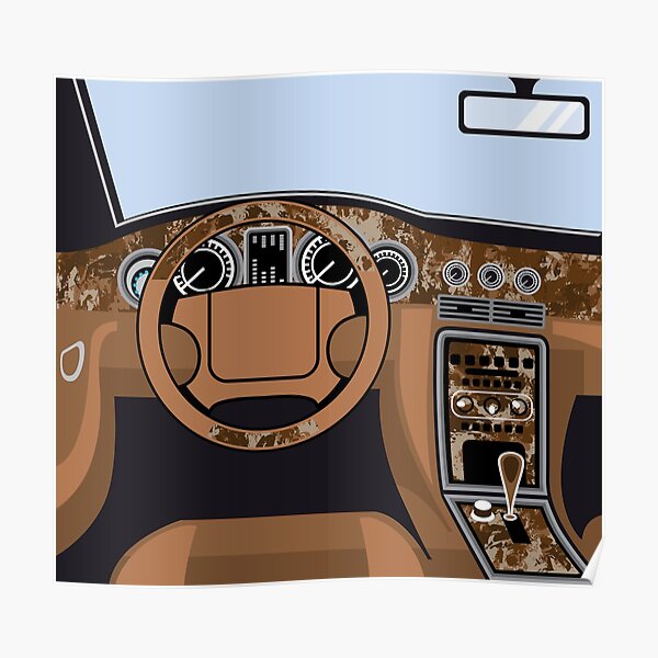 "Car Interior wood trim" Poster for Sale by vectorworks51 | Redbubble