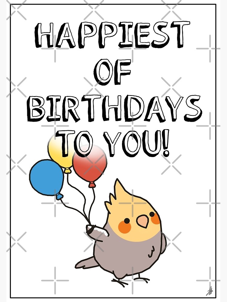 "Cockatiel Birthday Card" Greeting Card for Sale by StineKB | Redbubble