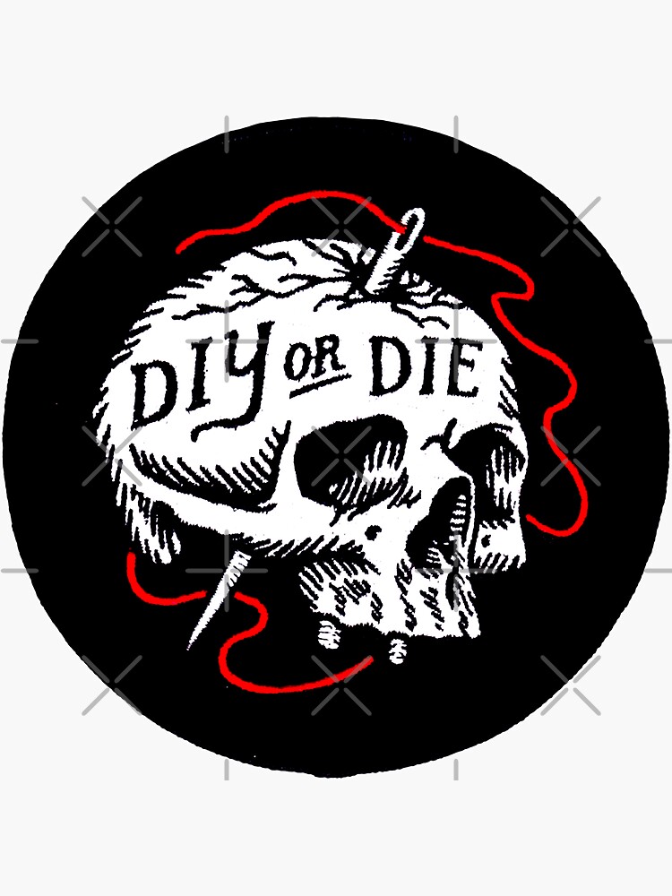 "Traditional Diy Or Die Skull Tattoo" Sticker for Sale by Cesar ...