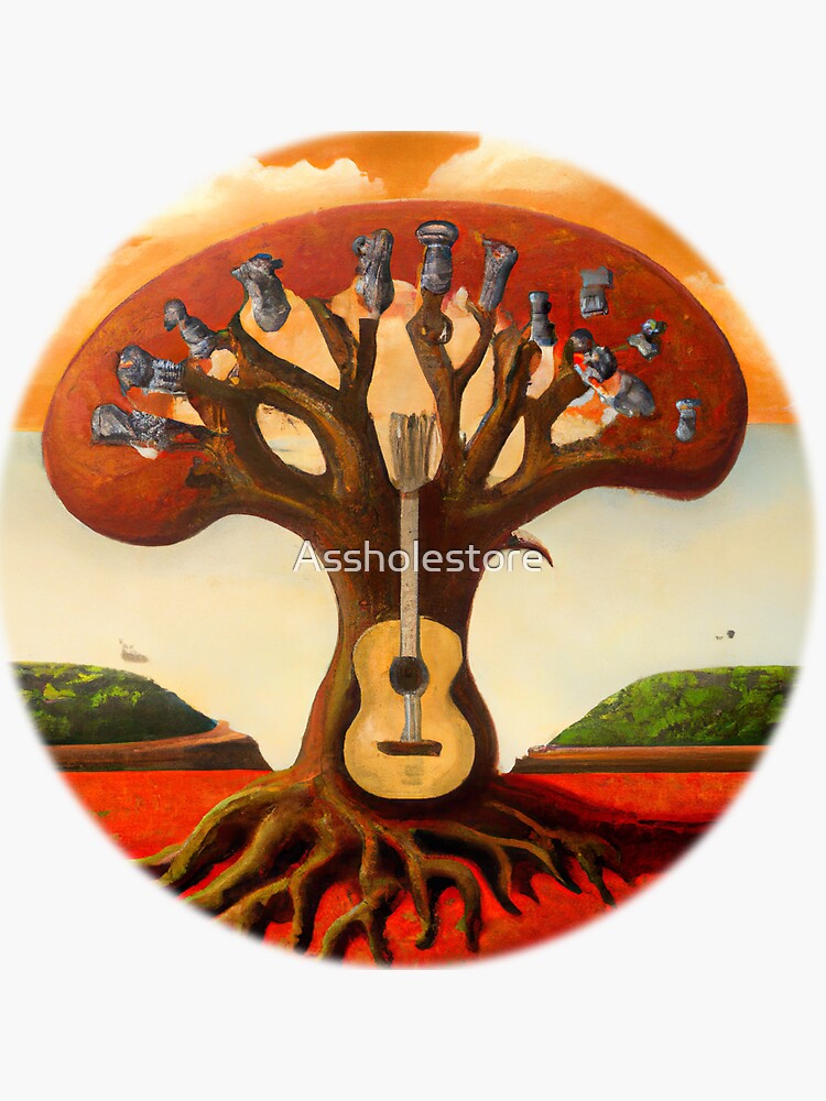 "Acoustic Guitar Tree Of Life Guitar Player Nature Guitarist" Sticker ...