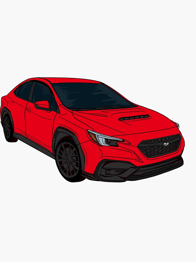 "WRX Subaru Red" Sticker for Sale by Corgi97 | Redbubble