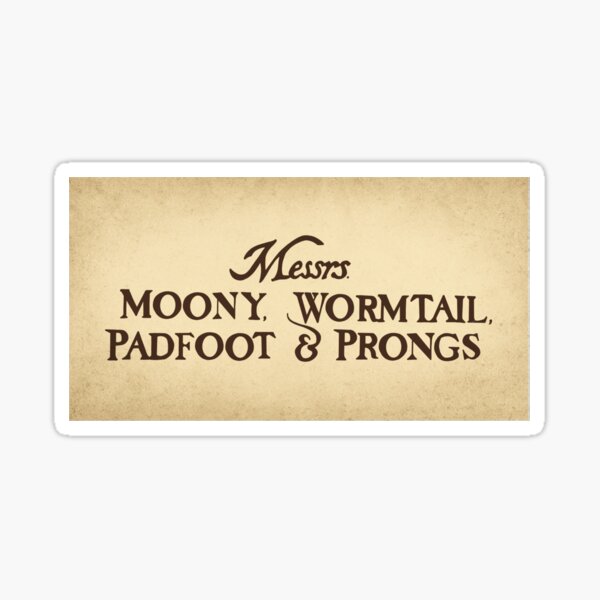 "Messrs. Moony, Wormtail, Padfoot and Prongs" Sticker for Sale by ...