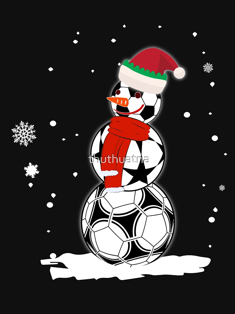 "Funny Christmas Soccer Ball Snowman Santa Tshirt" T-shirt by ...