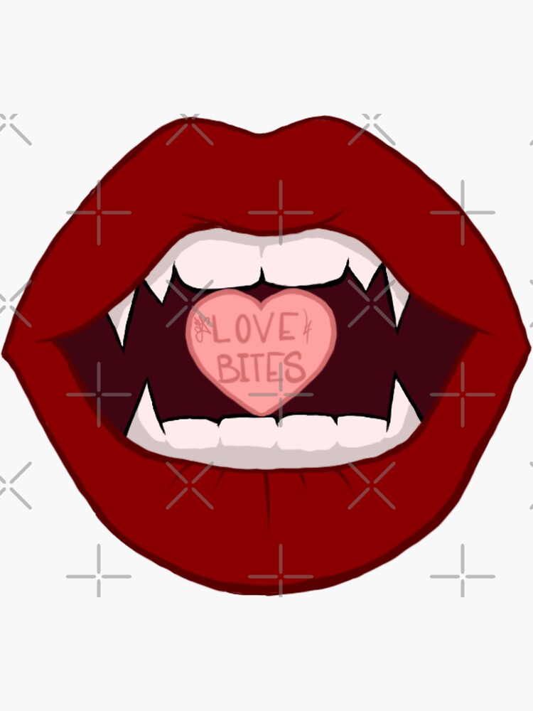 "Love Bites" Sticker for Sale by ItsLookingGrimm | Redbubble