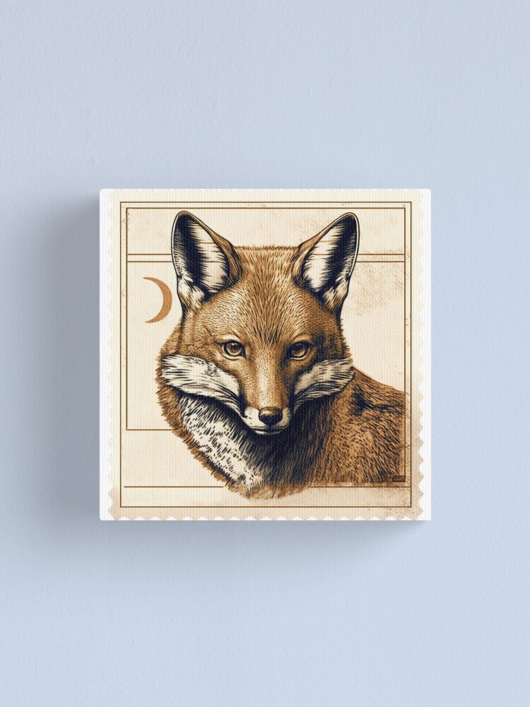 "Beautiful Brown Fox Stamp" Canvas Print for Sale by plernz | Redbubble