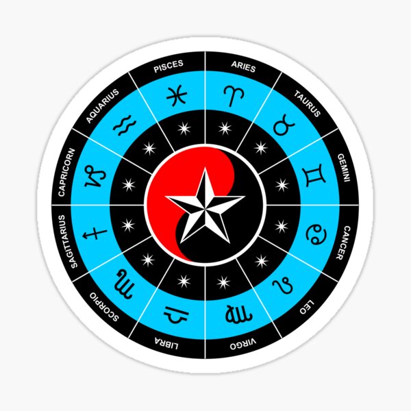 Zodiac Signs 12 Astrological Signs Horoscopes Wheel Sticker For