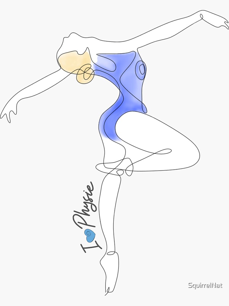 "I love Physie line art, pastel royal blue" Sticker for Sale by ...